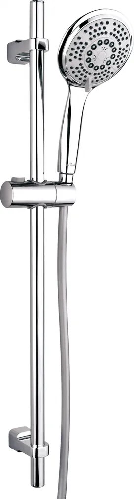 CERSANIT - Sprchová souprava s tyčí a posuvným držákem SENTI, 5 funkční, průměr ruční sprchy 12cm, hadice z PVC dlouhá 200cm, ko CERSANIT