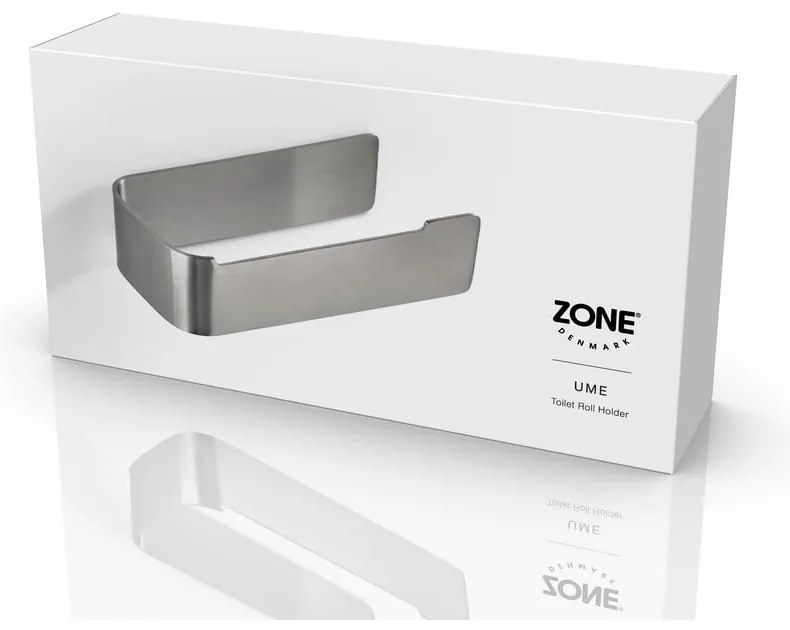 Nástěnný držák na toaletní papír z nerezové oceli v matně stříbrné barvě Ume – Zone