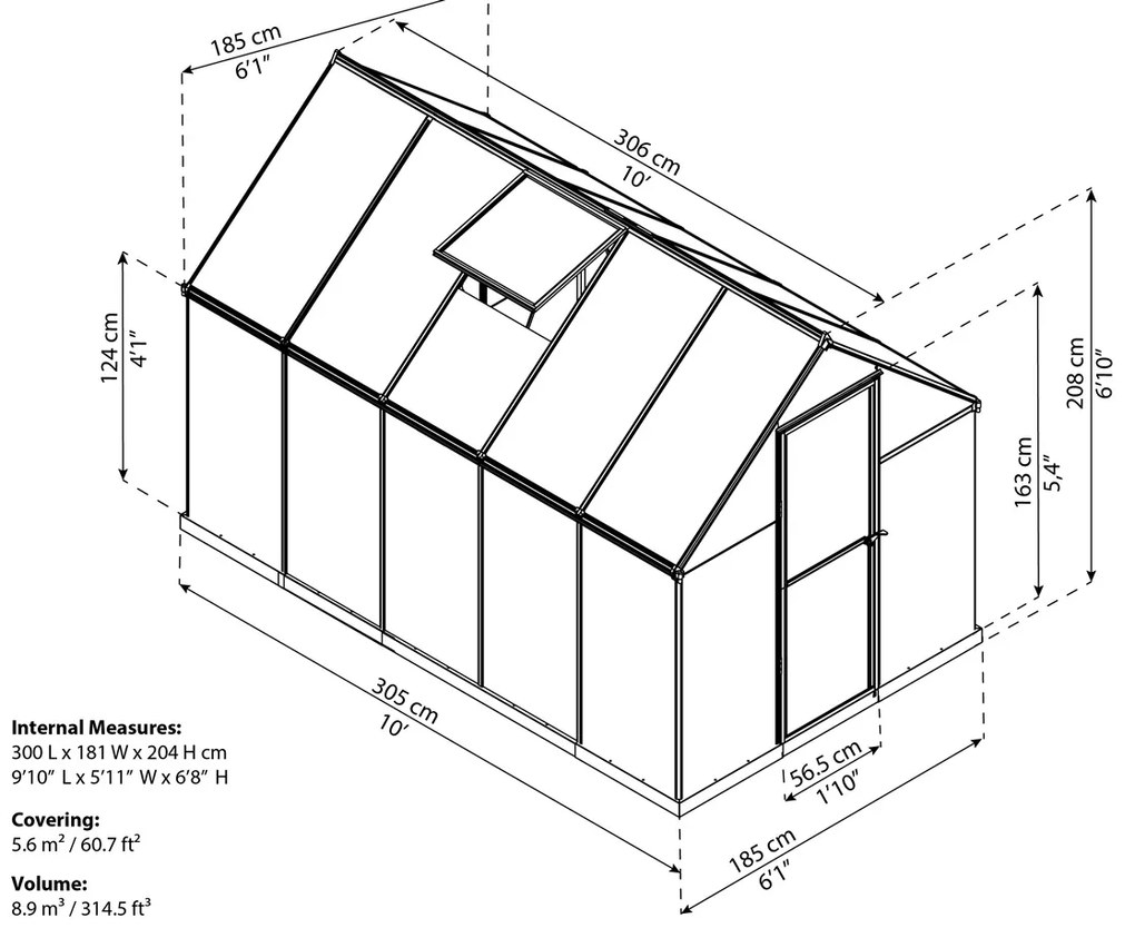 Polykarbonátový skleník Palram multiline 6x10