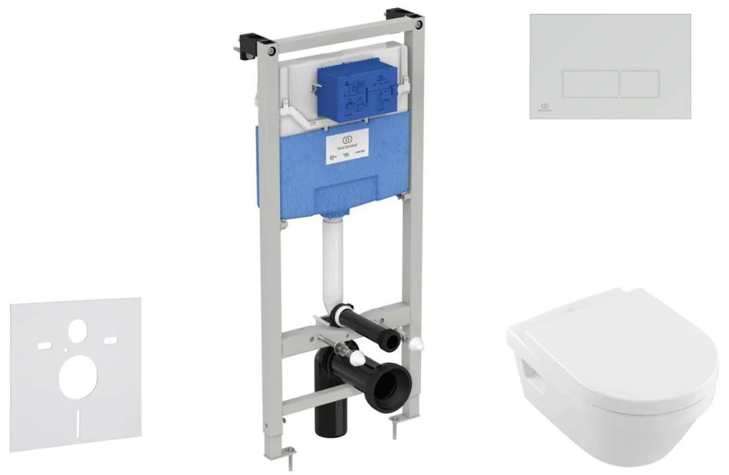 Ideal Standard ProSys - Set předstěnové instalace, klozetu a sedátka Architectura, tlačítka Oleas M2, DirectFlush, SoftClose, CeramicPlus, bílá ProSys120M SP43