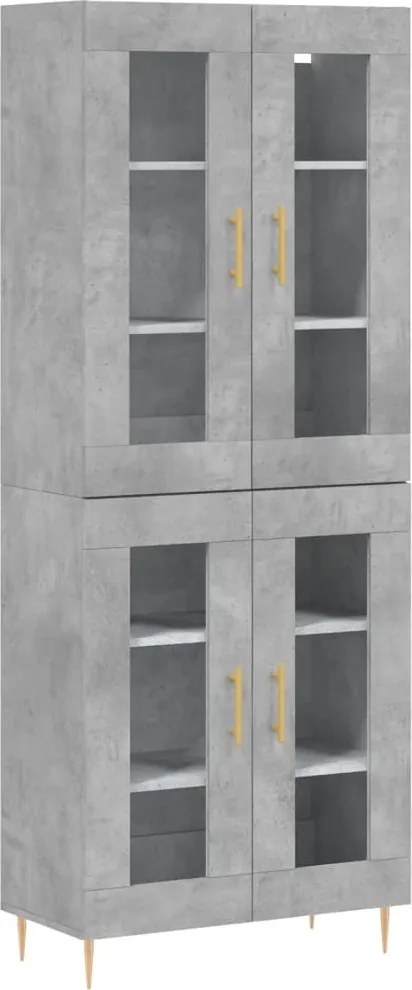 vidaXL Skříň highboard 69,5 x 34 x 180 cm kompozitní dřevo [3198269] Barva: bílá s vysokým leskem