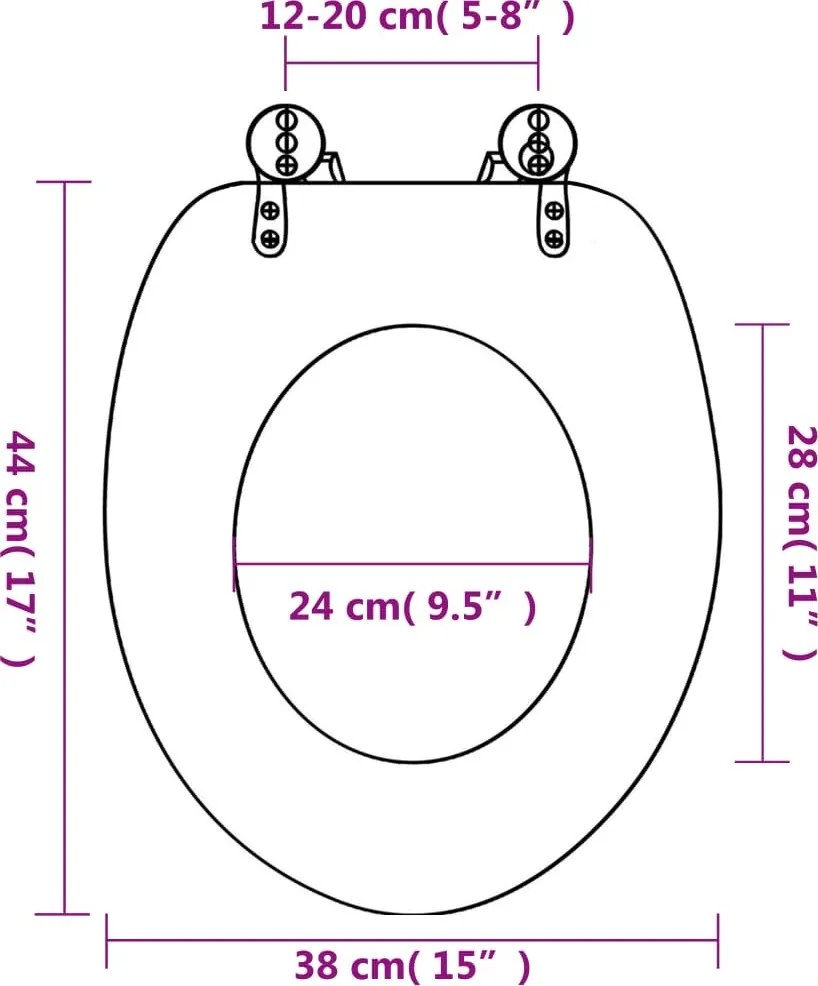 vidaXL WC sedátko s funkcí pomalého sklápění 2 ks MDF motiv hvězdic [276997]