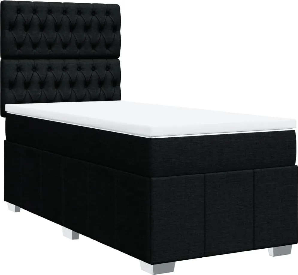 Box spring postel s matrací černá 80 x 200 cm textil 3291504