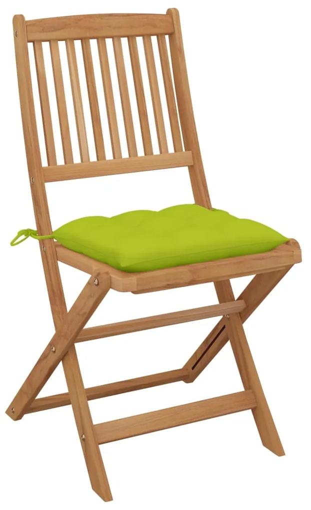 Skládací zahradní židle s poduškami 8 ks masivní akácie,  3075047