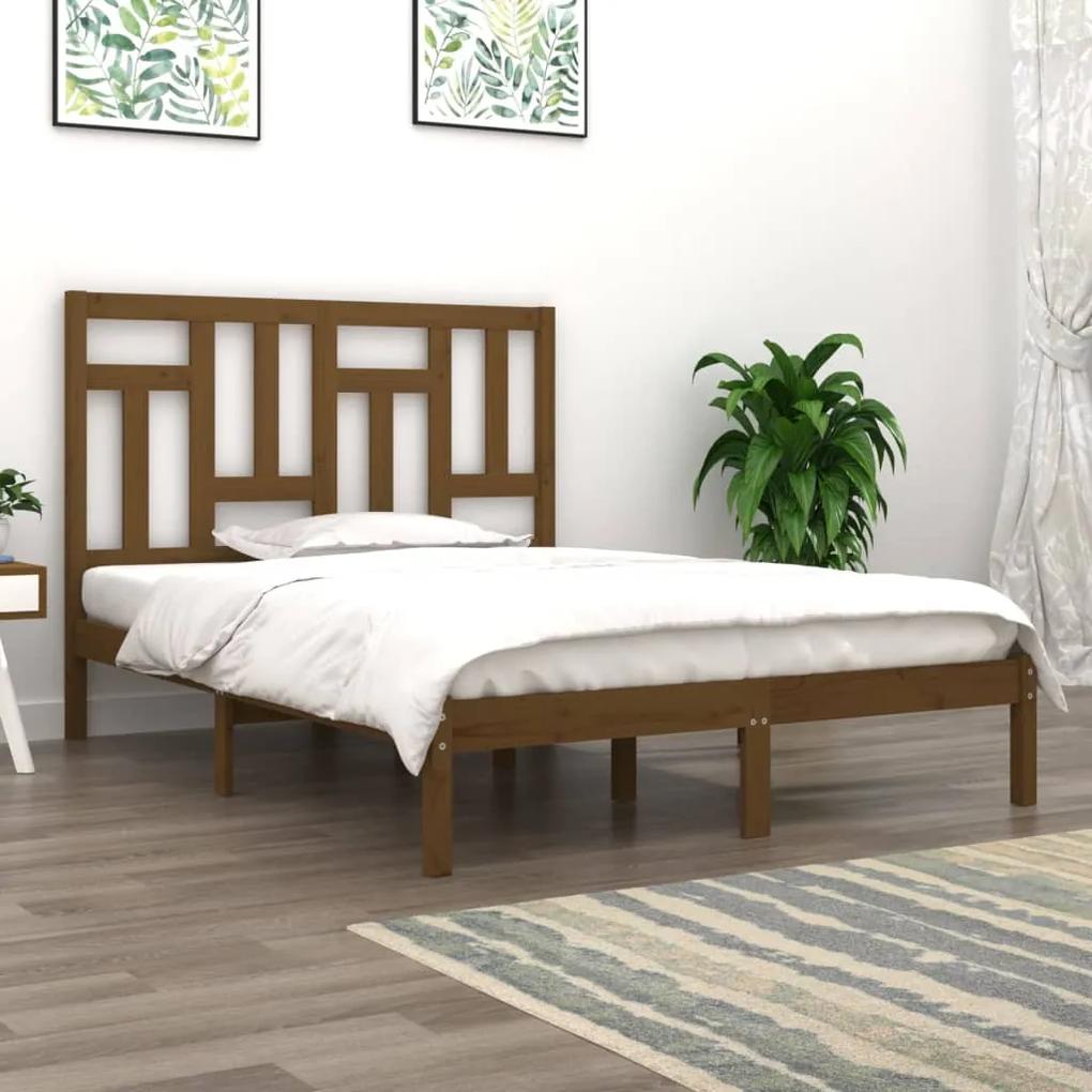 Rám postele medově hnědý masivní borovice 200 x 200 cm,  3104566