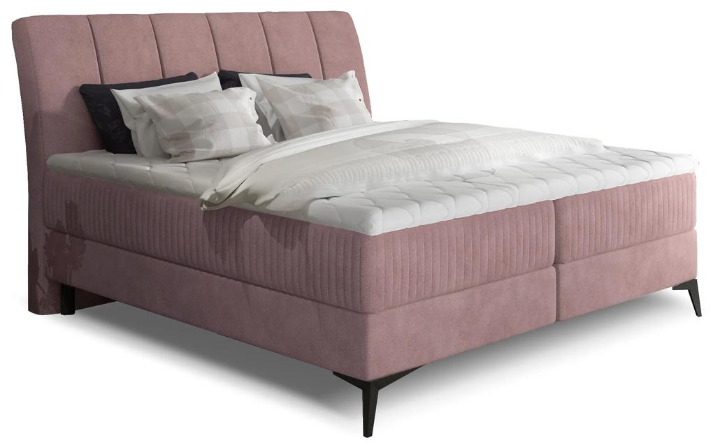 Kontinentální postel 140 cm Alberto (růžová) (s matracemi). 1027333