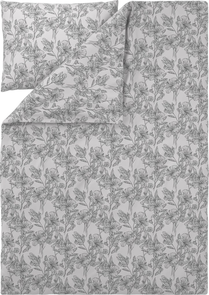 Livarno® Ložní povlečení Renforcé, 140 x 200 cm , 70 x 90 cm (šedá/bílá)