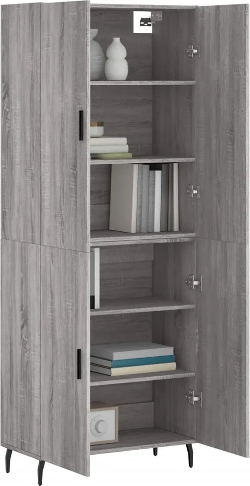 Skříň highboard šedá sonoma 69,5 x 34 x 180 cm kompozitní dřevo 3195697