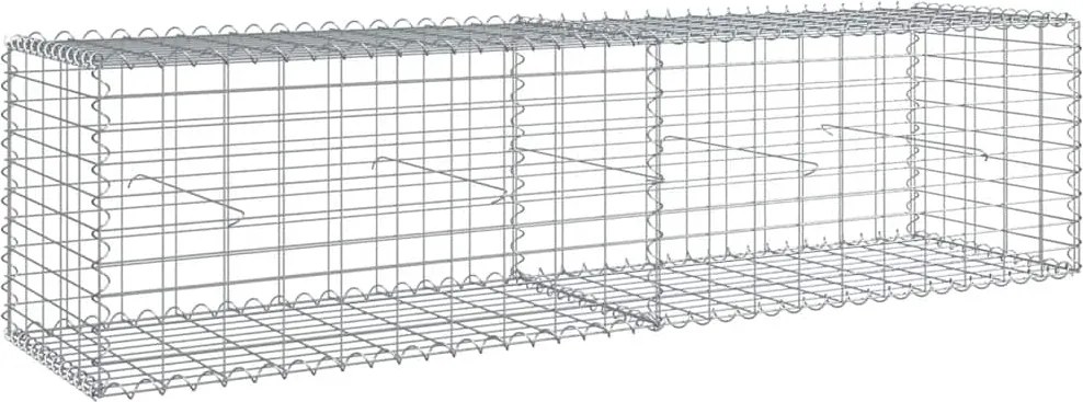 Gabionový koš s víkem 200 x 50 x 50 cm pozinkované železo 3295133