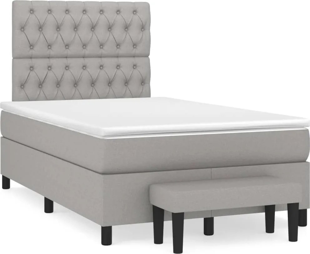 Box spring postel s matrací světle šedá 120 x 200 cm textil 3136821