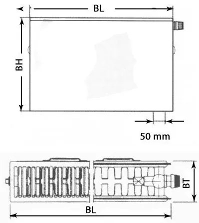 Kermi Therm X2 Plan-V deskový radiátor 22 400 / 1800 PTV220401801R1K