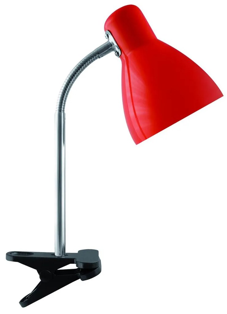 Stolní flexibilní lampa s klipem KATI, 1xE27, 15W, červená S.t.r. KATI 02862