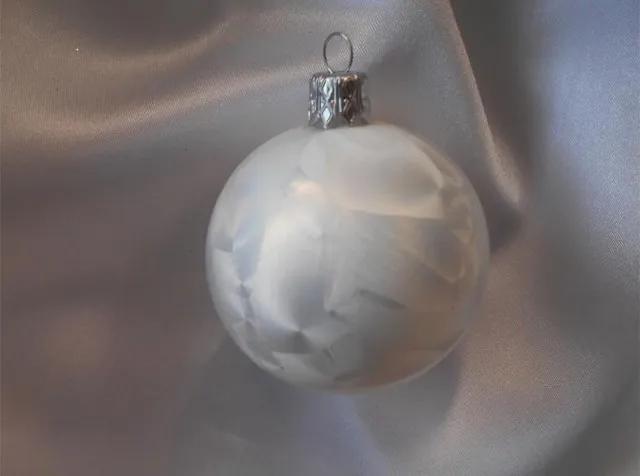 Velká vánoční koule 4 ks - bílý mrazolak