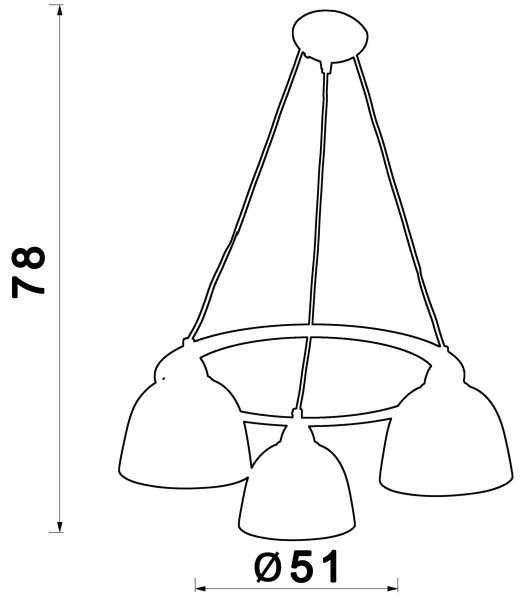 Lustr na lanku AVIA 3xE27/60W/230V