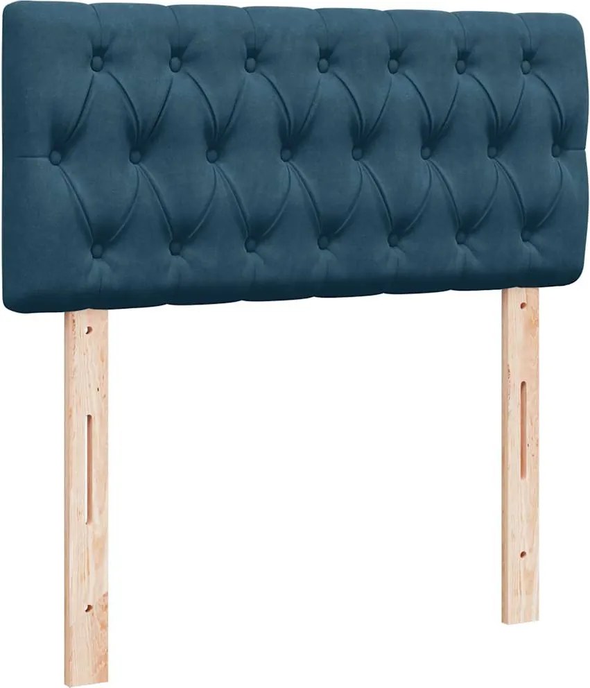 Osmanský rám postele s matrací tmavě modrá 80x200cm samet 3311811