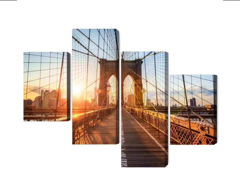 Vícedílný obraz Brooklynský Most V New Yorku Nedostatek Nedostatek Plátno Canvas 80x50