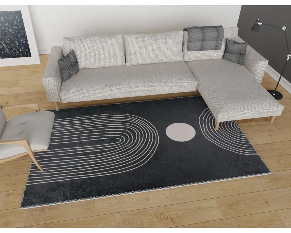 Antracitový pratelný koberec 80x150 cm – Vitaus