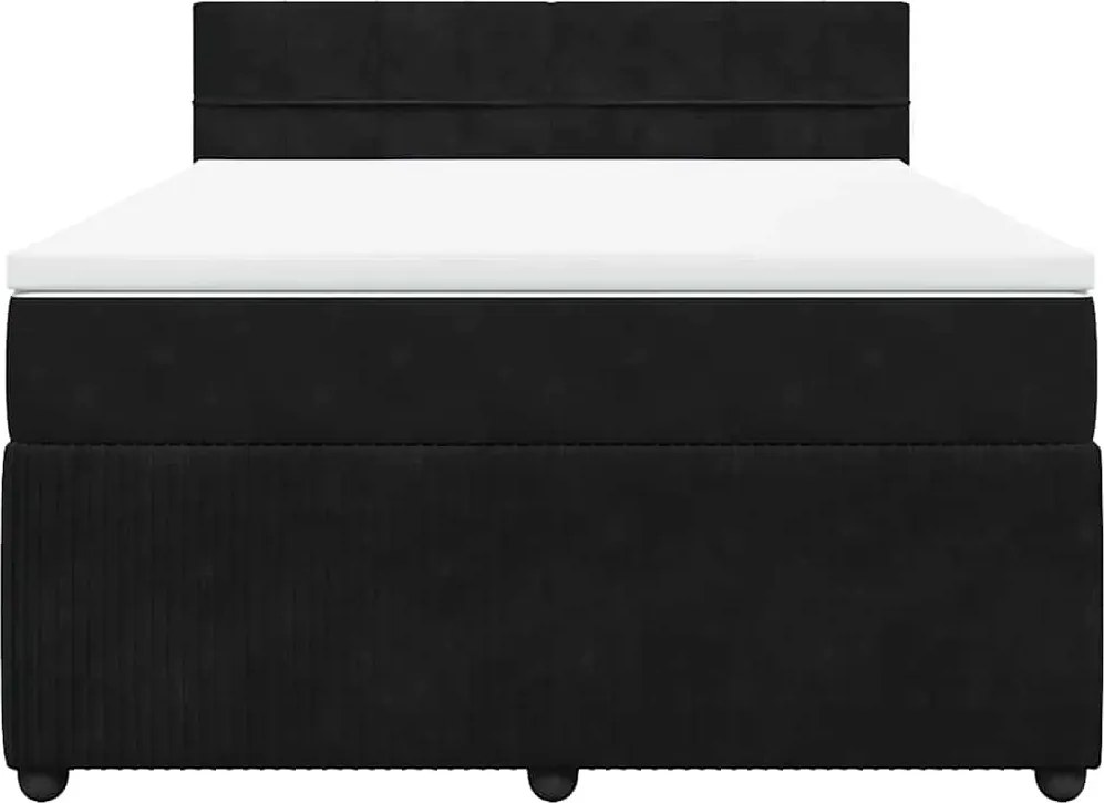 Box spring postel s matrací černá 140 x 190 cm samet 3290036