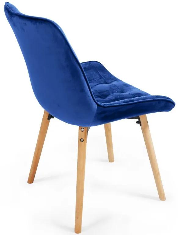 MIADOMODO Sada prošívaných jídelních židlí, modrá 6 ks