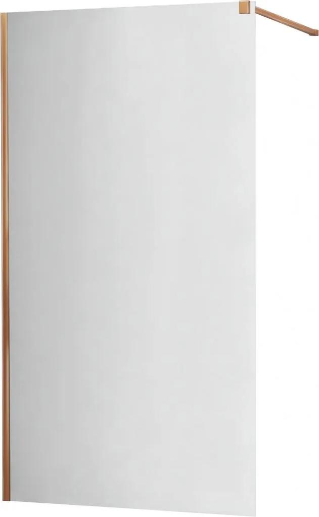 MEXEN - KIOTO Sprchová zástěna WALK-IN 70x200 cm 8 mm, růžové zlato, zrcadlové sklo 800-070-101-60-50
