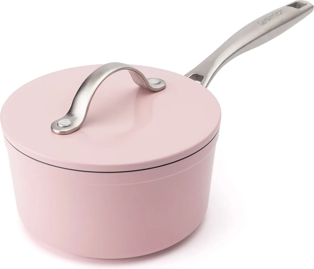 Elmich Nepřilnavý keramický rendlík Zen Ø 16 cm - růžová