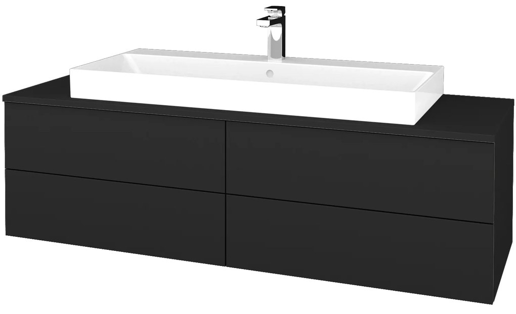 Dřevojas Koupelnová skříňka MODULE SZZ4 140 Varianta: N01 Bílá lesk / D08 Wenge