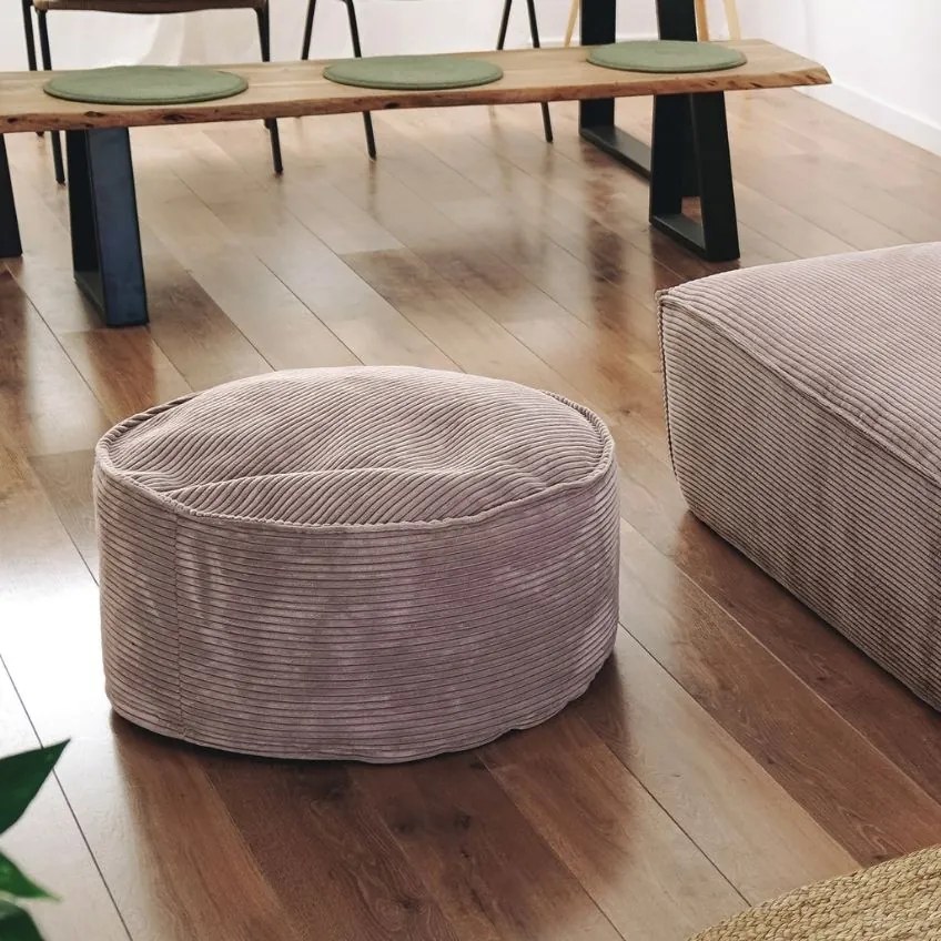 OnaDnes -20% Růžový manšestrový puf Kave Home Wilma 70 cm