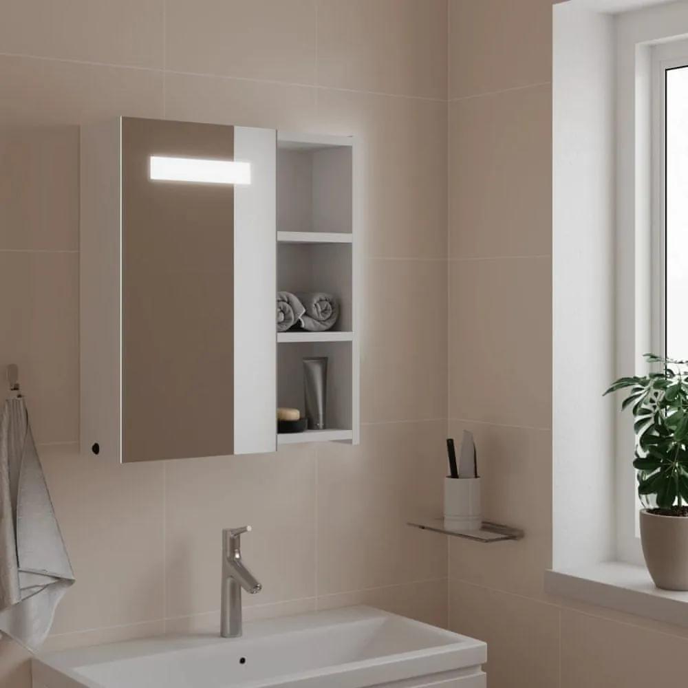 Petromila Koupelnová zrcadlová skříňka s LED osvětlením bílá 45x13x52 cm