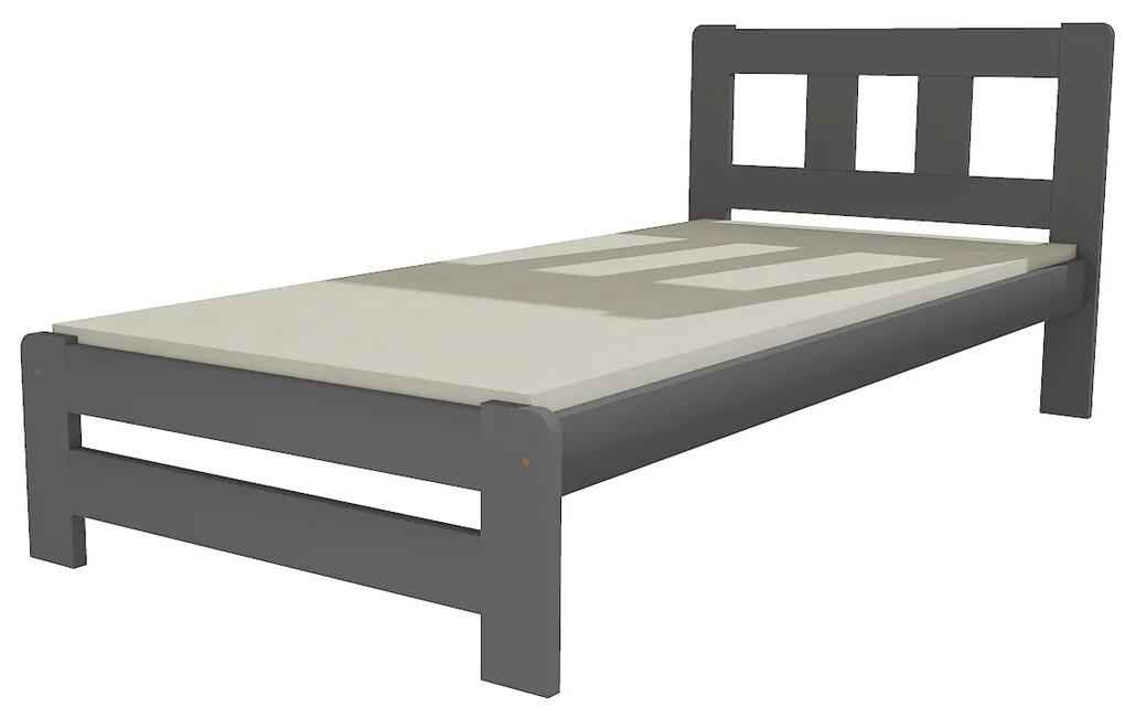 Dřevěná postel VMK 10B 120x200 borovice masiv - šedá