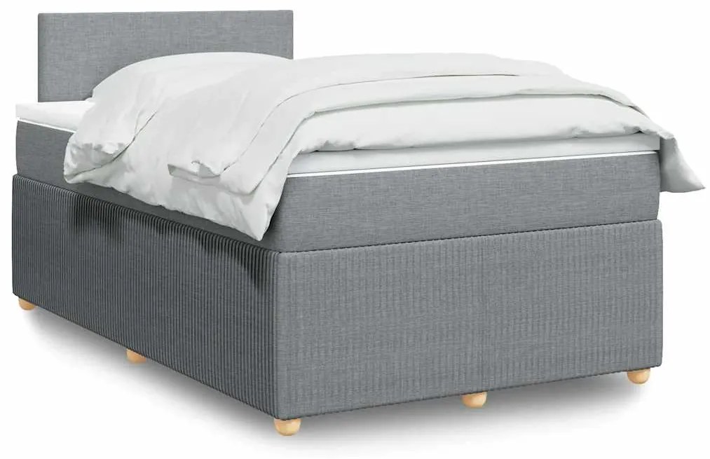 Box spring postel s matrací světle šedá 120 x 200 cm textil 3287416