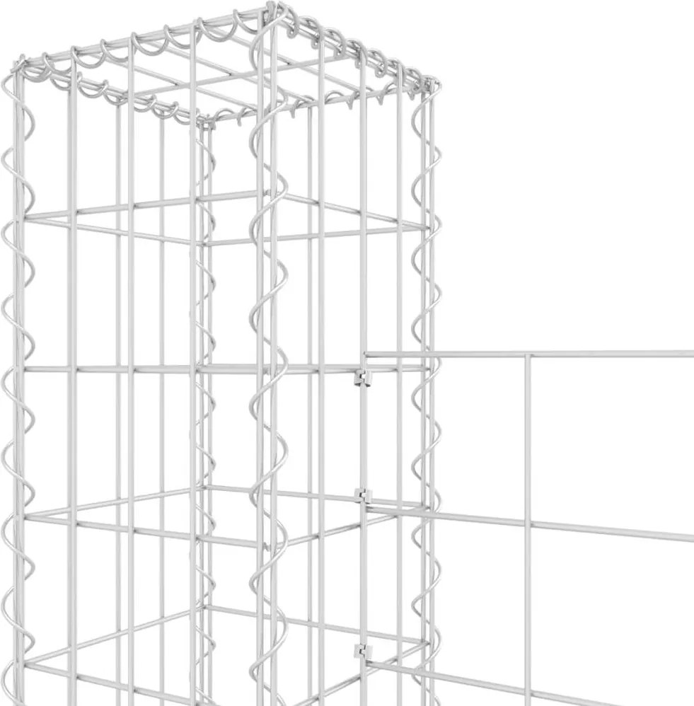 Gabionový koš ve tvaru U s 5 sloupky železo 500 x 20 x 200 cm 151292