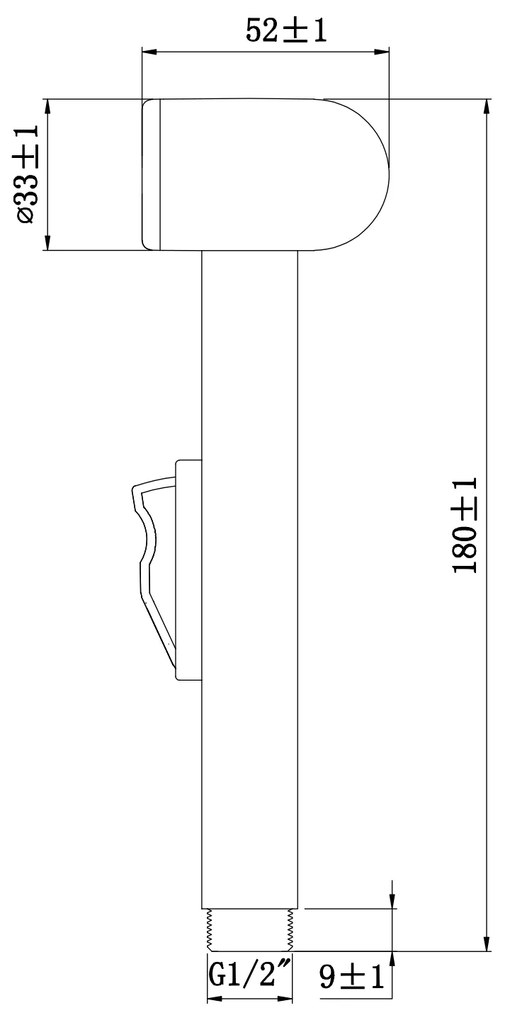Sapho Sapho, Bidetová sprcha s dvouventilem a napojením vody na nádržku, chrom, 1209-04