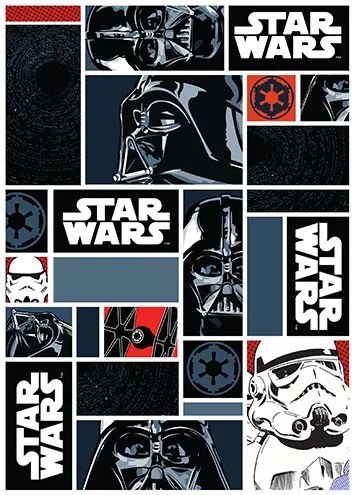 Vopi | Dětský koberec Star Wars 01 Icons 95x133 cm, černá
