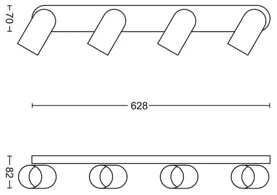 Philips 50584/30/PN - Bodové svítidlo MYLIVING PONGEE 4xGU10/5,5W/230V