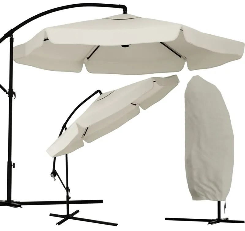 Zahradní skládací slunečník LEVI 300 cm, béžový + obal zdarma