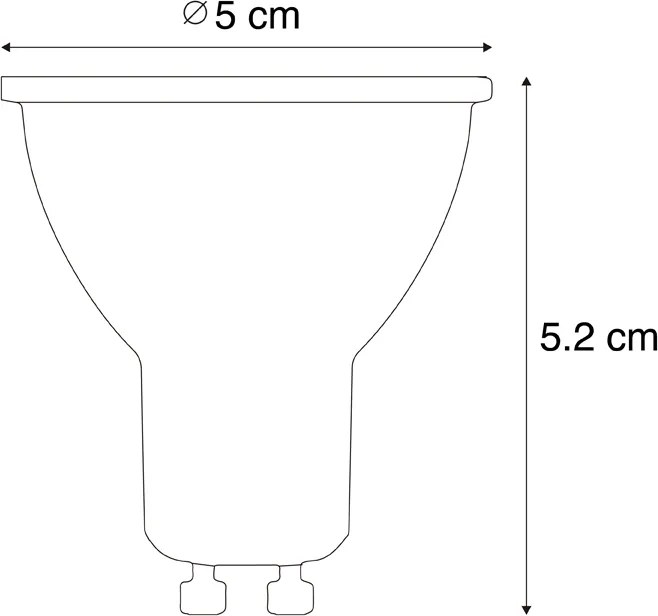 Sada 5 stmívatelných LED žárovek GU10 3,9W 450 lm 3000K Longlife