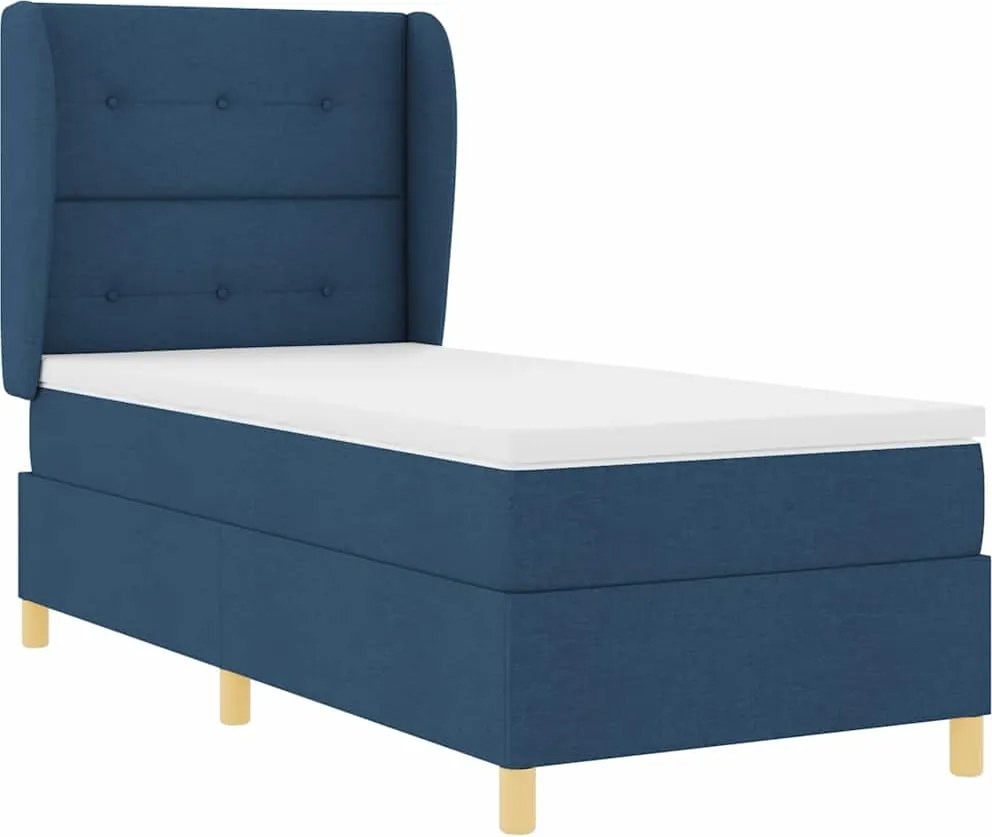 Postel s boxspringem s čelo Modrá 200 x 80 cm textil 3340724