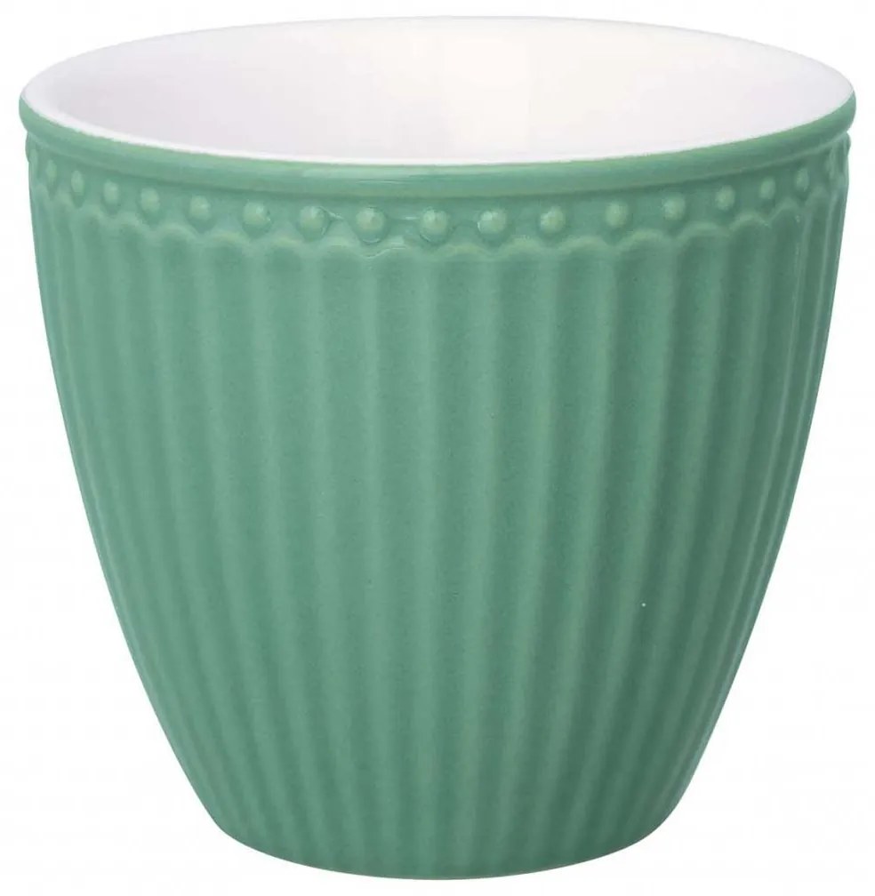 Green Gate - porcelánový latte hrnek Alice Dusty Green 350 ml