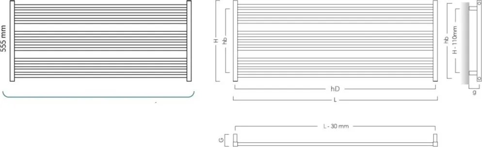 Hopa Stick Level koupelnový radiátor 1400 x 555 mm klasické připojení barva zlatá RADSTIL146084