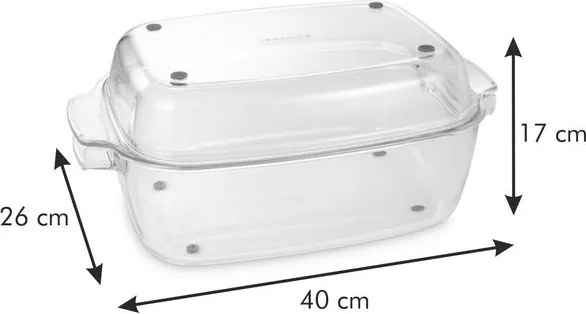TESCOMA Pekáč s poklopem GrandCHEF 40 x 26 cm, skleněný