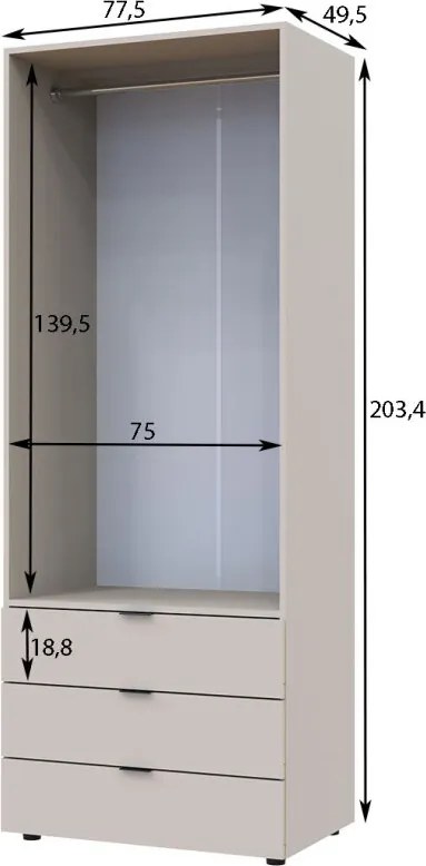 Skříň dvoudveřová Gelar 77.5 cm Kašmír