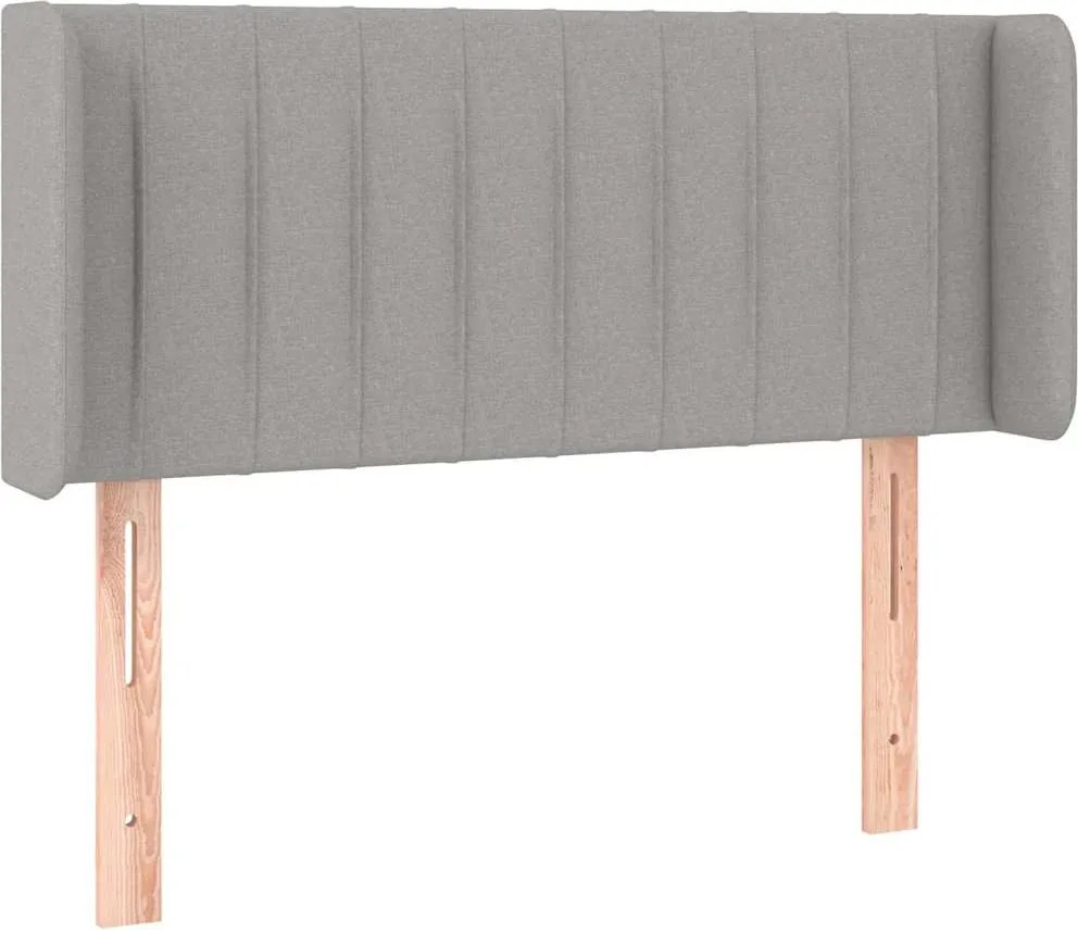 Čelo postele typu ušák světle šedé 83x16x78/88 cm textil 3118980
