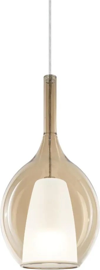 Ideal Lux - Lustr na lanku KALIQUE 1xE27/42W/230V pr. 18 cm kouřová béžová