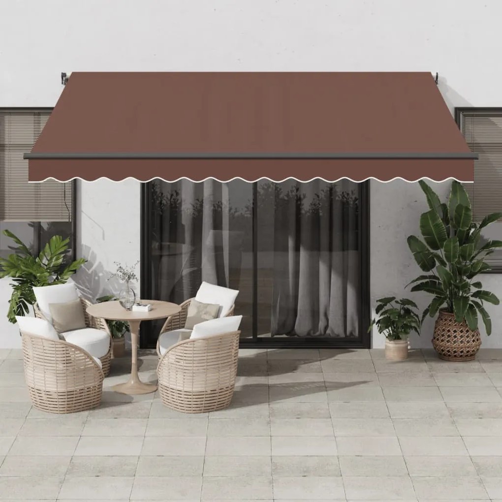 Ručně zatahovací markýza hnědá 400 x 350 cm 3215403