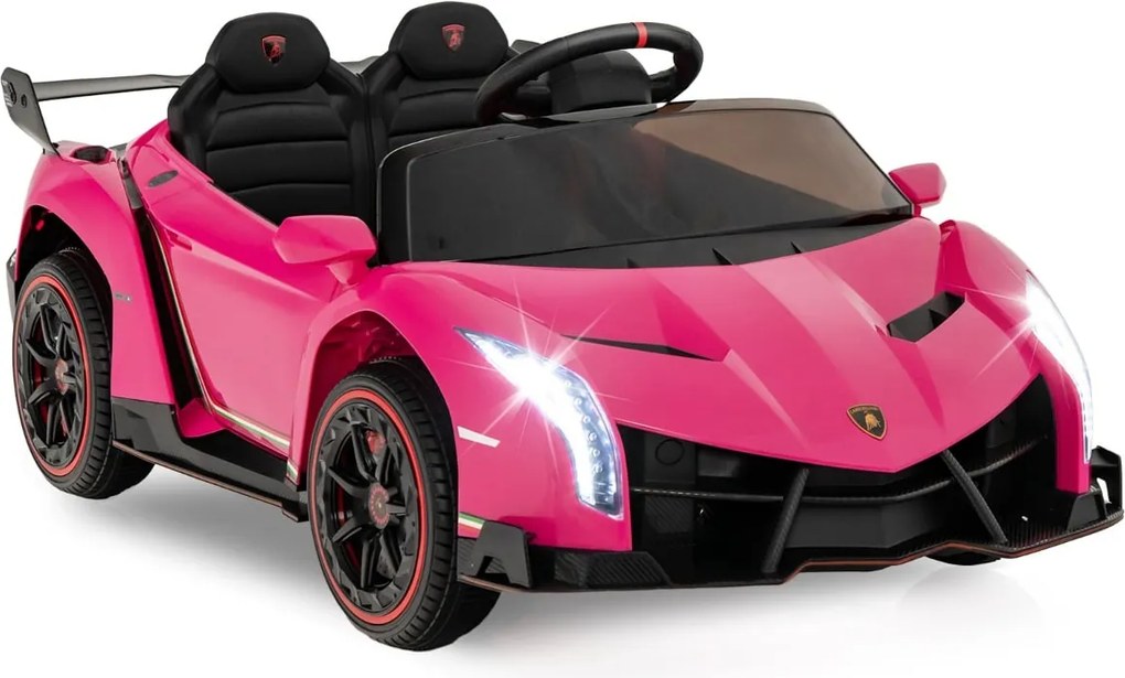 Costway Dětské elektrické auto Lamborghini s dálkovým ovládáním a LED – bílý