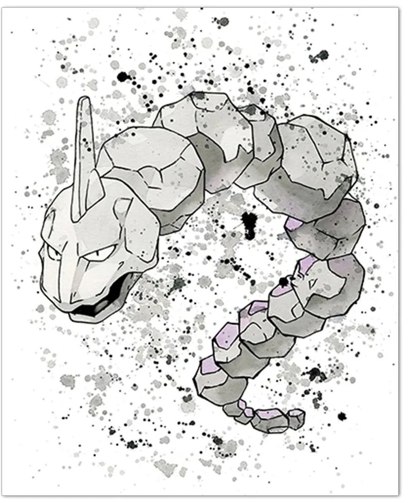 Obraz s motivem Pokémon - 4 rozměry Rozměr: 30x40 cm, Varianta: Onix