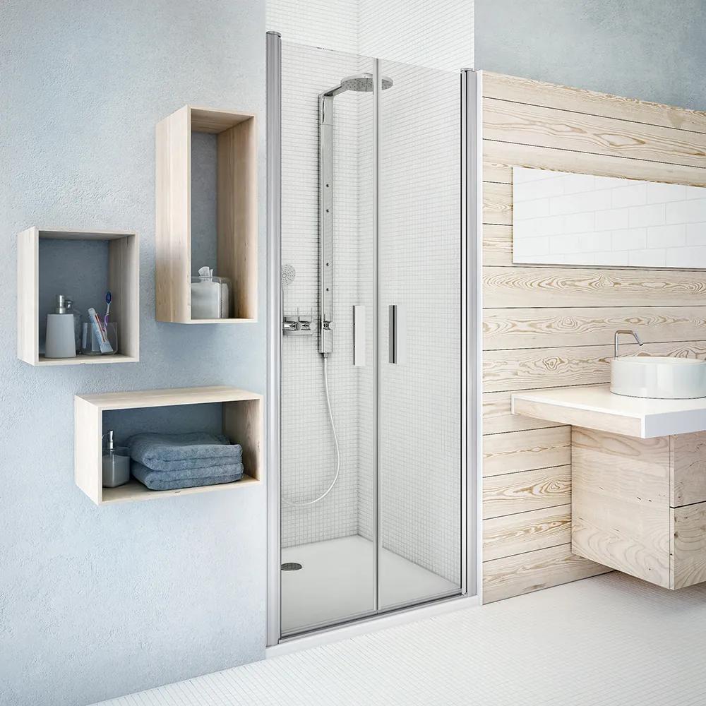 Dvoukřídlé sprchové dveře pro instalaci do niky TCN2 2012 mm 785-820 Transparent S Brillant TCN2/800 731-8000000-00-02