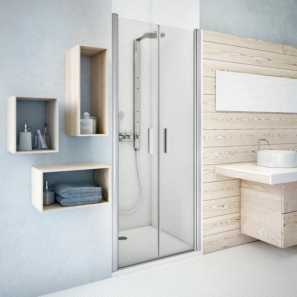 Dvoukřídlé sprchové dveře pro instalaci do niky TCN2 2012 mm 885-920 Transparent S Brillant TCN2/900 731-9000000-00-02
