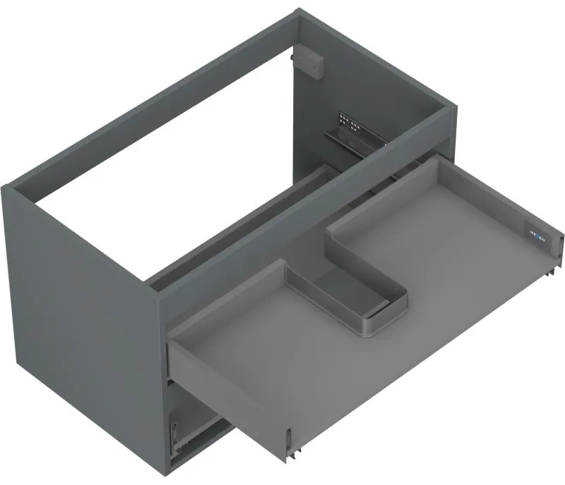 Mexen Box-A, závěsná skříňka 80 cm, 2 zásuvky, grafitová matná, 91AX0-0800-470-2-66