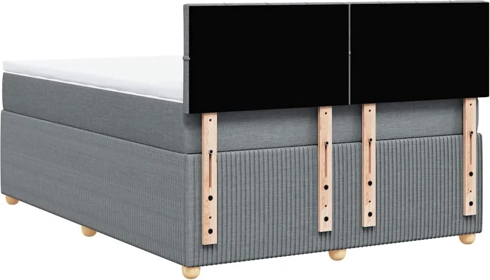 Box spring postel s matrací světle šedá 140 x 200 cm textil 3287479